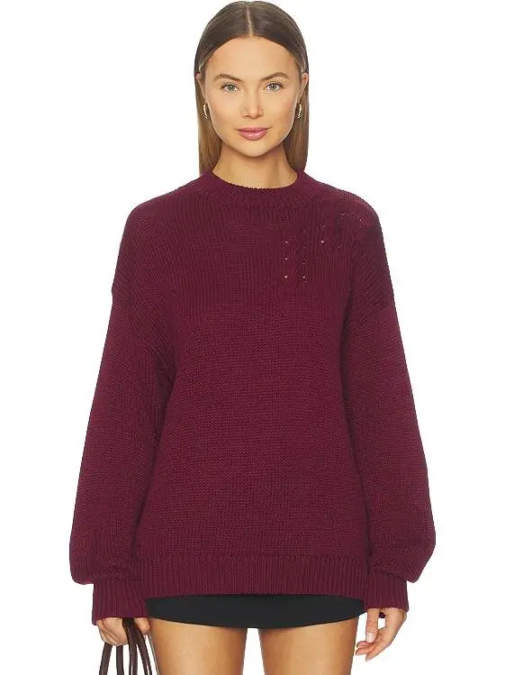 SNDYS Elm Crew Knit Sweater - Cabernet