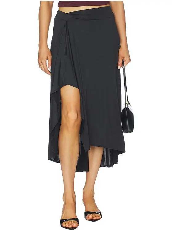 MORE TO COME Shaina Midi Skirt - Black
