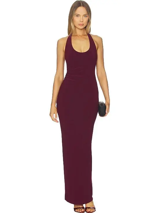 NOOKIE Natalia Halter Maxi Dress - Wine