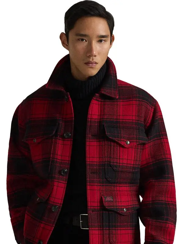 Ralph Lauren Plaid Wool Thicket Jacket - Rl 2000 Red