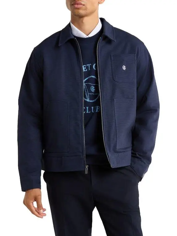 QUIET GOLF Maintenance Cotton Canvas Jacket - Navy