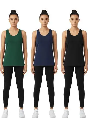 BENBEN Tank Top Racerback 3-pack - Forestgreen/navy/black