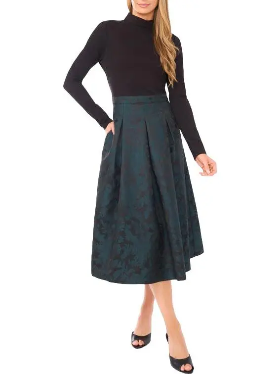 Ted Baker London Long Sleeve Mixed Media Dress - Rain Forest