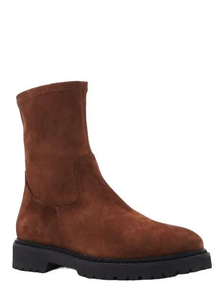 Aquatalia Maryann Weatherproof Suede Bootie - Brandy Suede