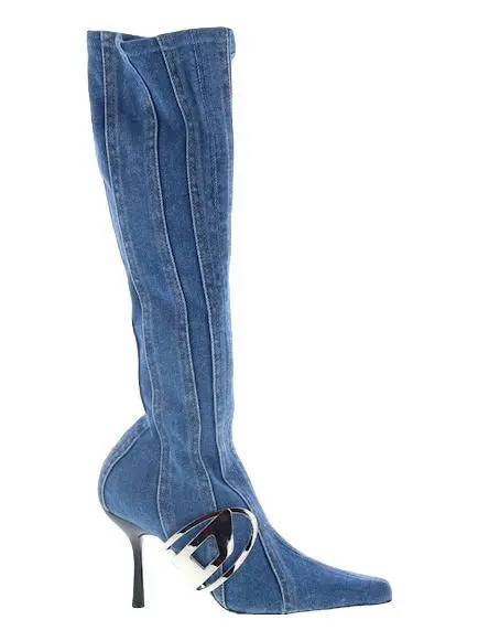 DIESEL® Declipse Kbt Knee High Boot Stretch Denim - Blue