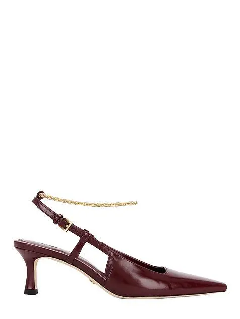 Paige Winnie Pump With Gold-tone Chain Detail - Red