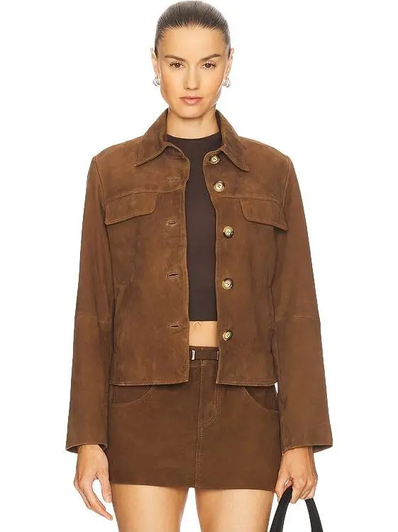 LAMARQUE Jolene Suede Jacket - Brown