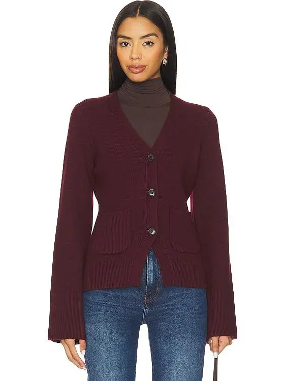 PISTOLA Aeron V-neck Cardigan - Wine
