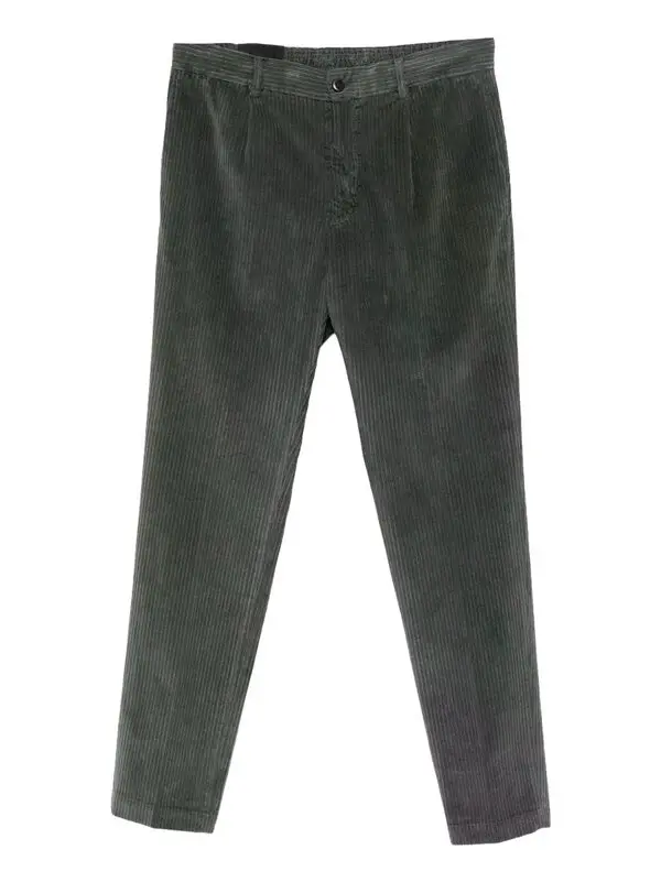 MICHAEL COAL Pleated Corduroy Trousers - Green