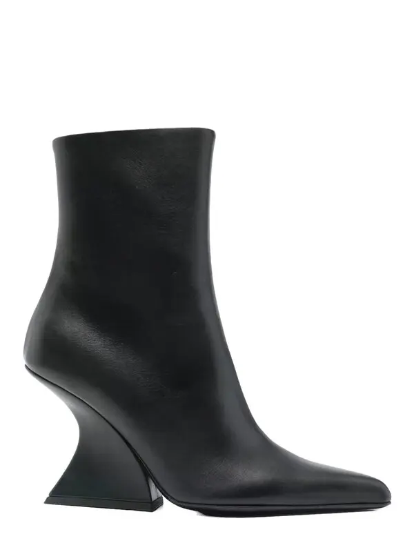 MUGLER 95mm Leather Pointed-toe Boots - Black