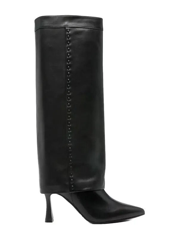 EVALUNA Leather Knee-high Boots - Black
