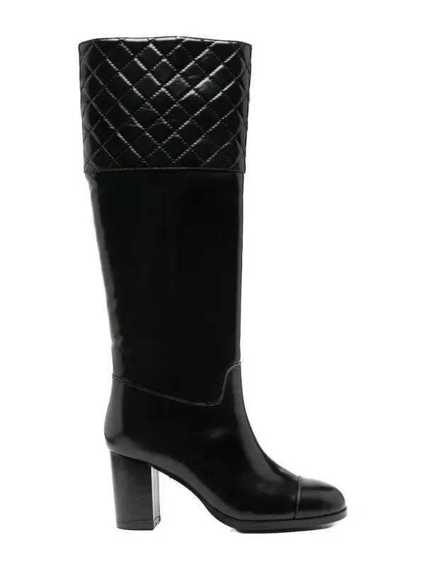 GOLD & ROUGE 75mm Babi Quilted Boots - Black