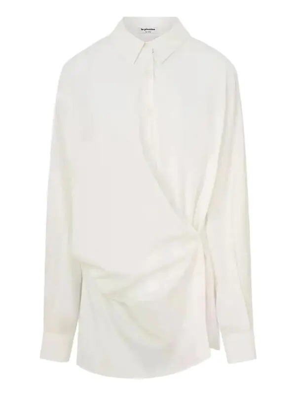 LA PISCINE Draped Shirt - White