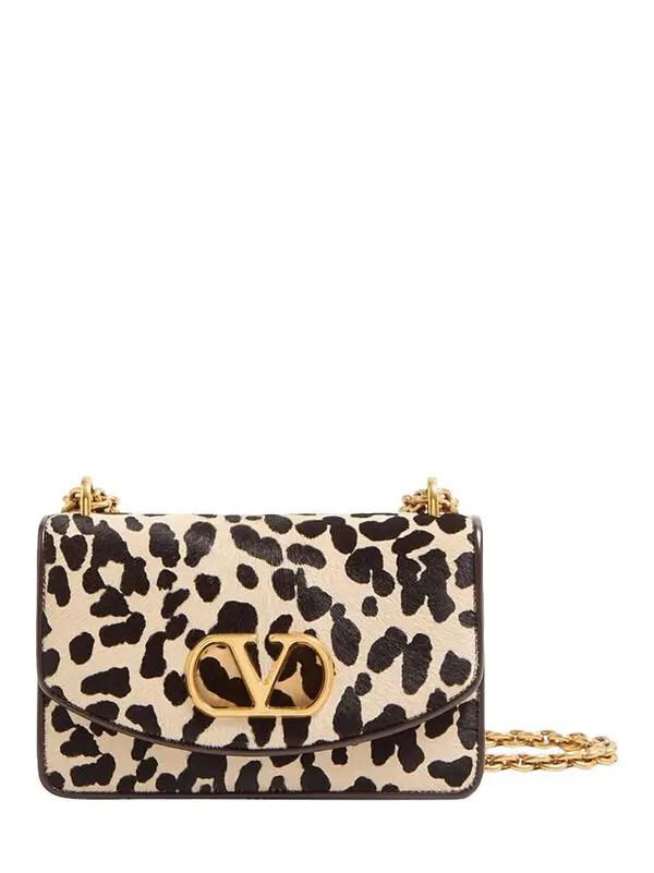Valentino Garavani Vain Small Vlogo Shoulder Bag - Natural/black