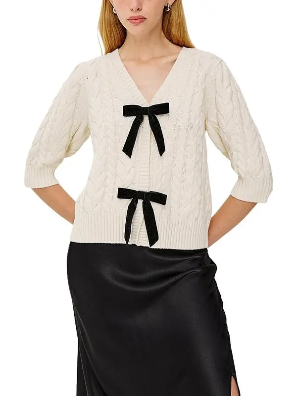 Rails Clarissa Bow-detailed Sweater - Ivory Cable