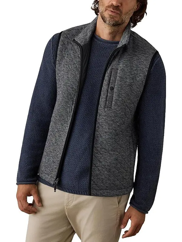 Faherty Brand Epic Quilted Fleece Vest - Graphinte Cloud Heather