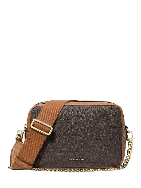 Michael Kors Bryant Medium Double Zip Chain Camera Crossbody - Brown/acorn