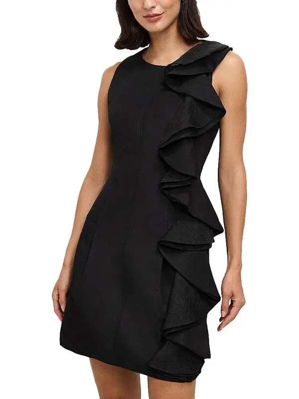 PHASE EIGHT Lois Ruffle Dress - Black
