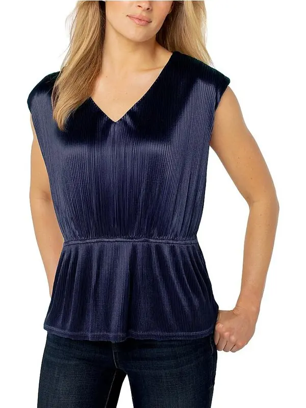 LIVERPOOL Dolman Sleeve Peplum Top - Navy