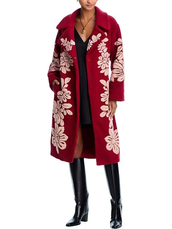 Farm Rio Floral Fleece Coat - Bold Flower