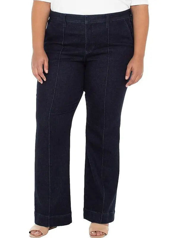 LIVERPOOL Pintuck Bootcut Pants - Indigo Rinse