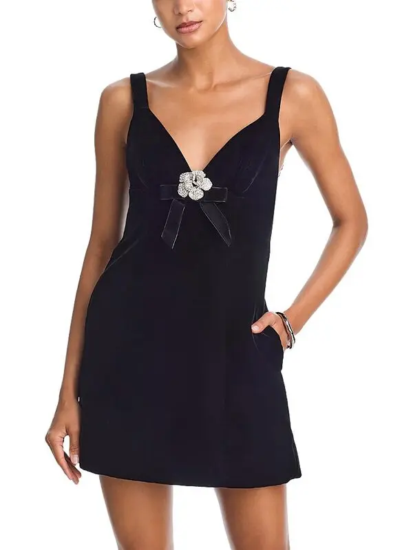 Cara Cara Gracie Mini Dress - Black Velvet