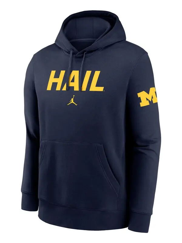 JORDAN Michigan Club 2-hit Nickname College Pullover Hoodie - Blue