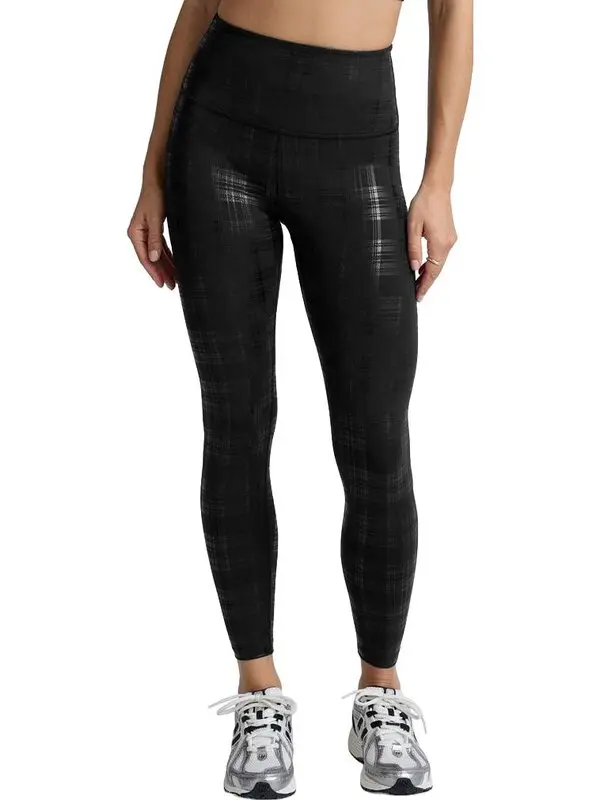 Beyond Yoga High Waist Midi Leggings - Plaid Foil Black