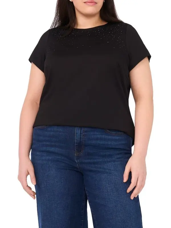 Halogen Rhinestone T-shirt - Rich Black