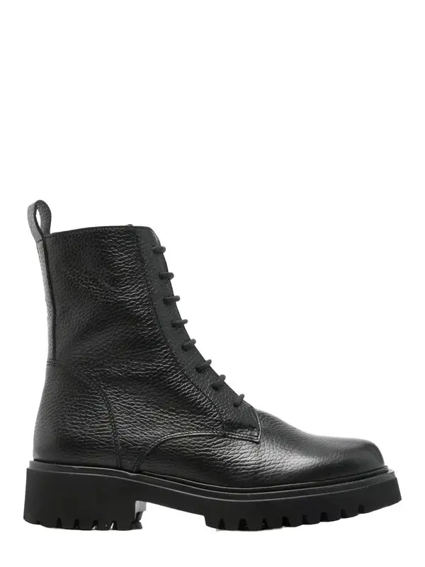 EVALUNA Leather Lace-up Boots - Black