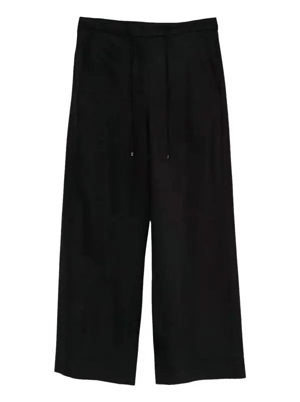 Max Mara Drawstring Cropped Trousers - Black