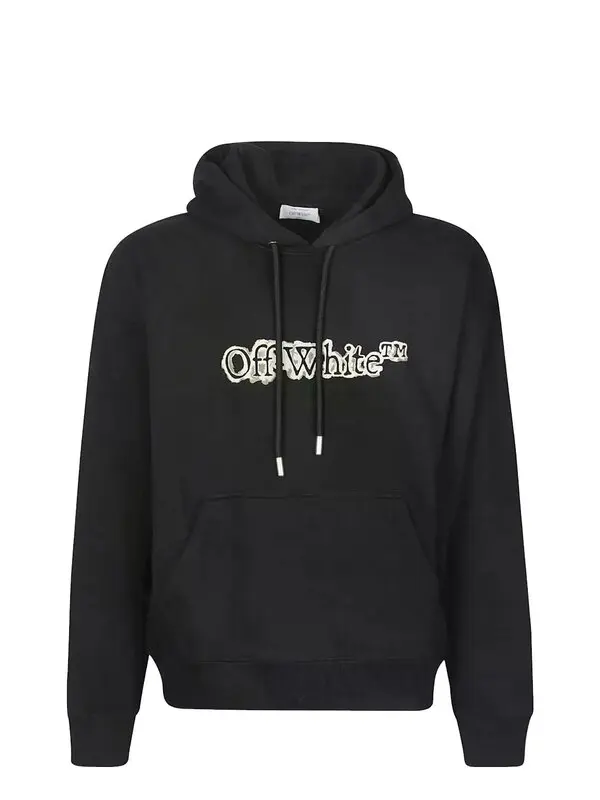 Off-White Logo-print Hooded Sweater - Black