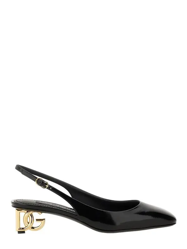 Dolce & Gabbana Patent Leather Slingbacks - Black