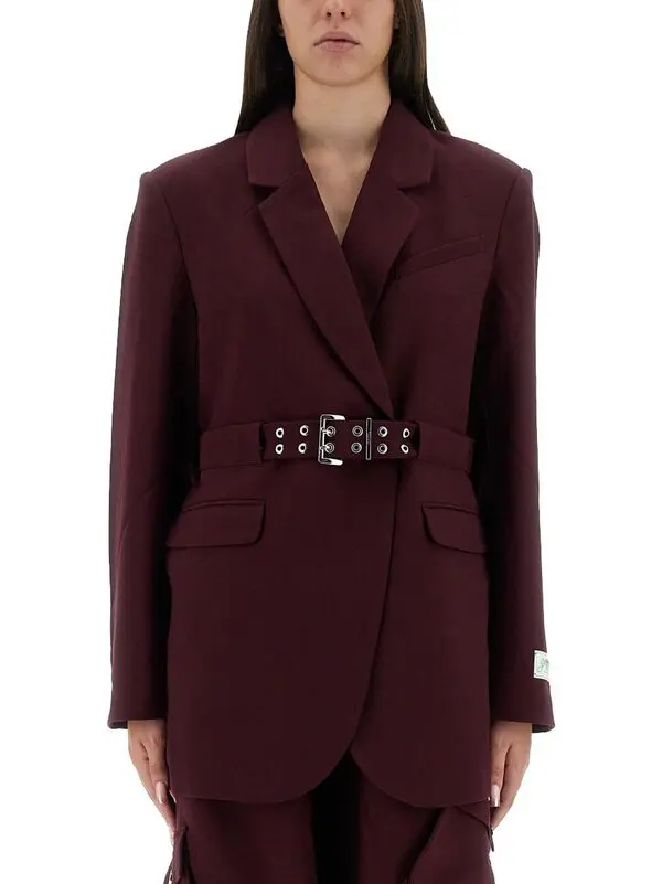 GANNI Crepe Blazer - Bordeaux