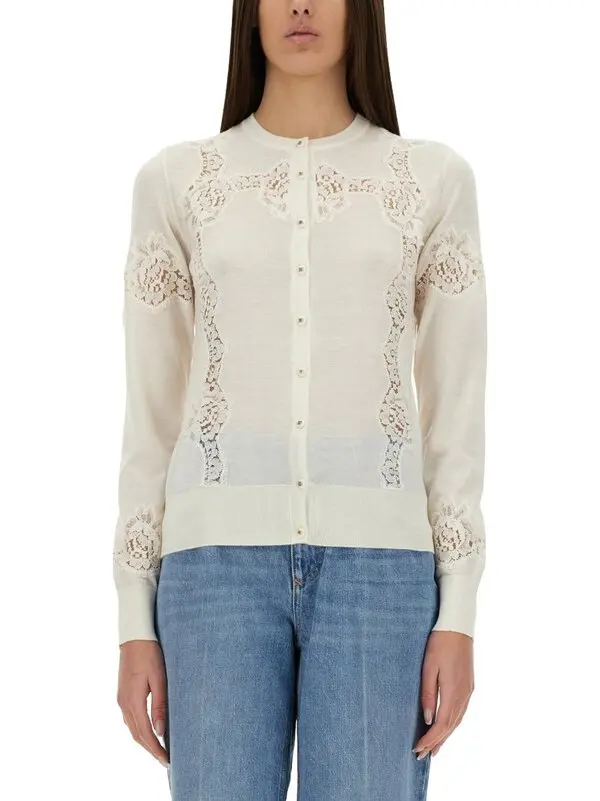 Dolce & Gabbana Cashmere And Silk Cardigan - Ivory