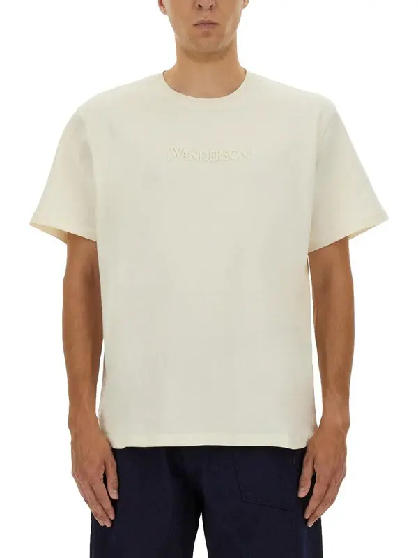JW Anderson T-shirt With Embroidered Logo - White