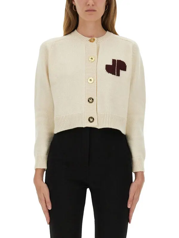 Patou Cardigan With Logo - Beige
