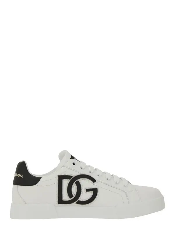 Dolce & Gabbana Portofino Leather Sneaker - White