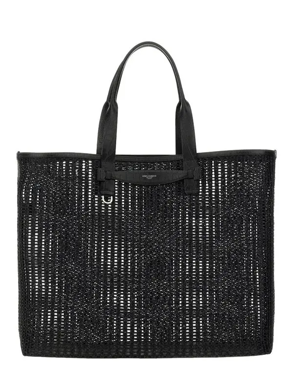 Dolce & Gabbana Woven Mesh Shopper - Black