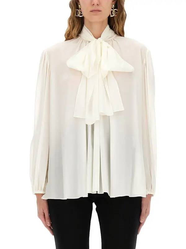 Dolce & Gabbana Silk Scarf Shirt - Ivory