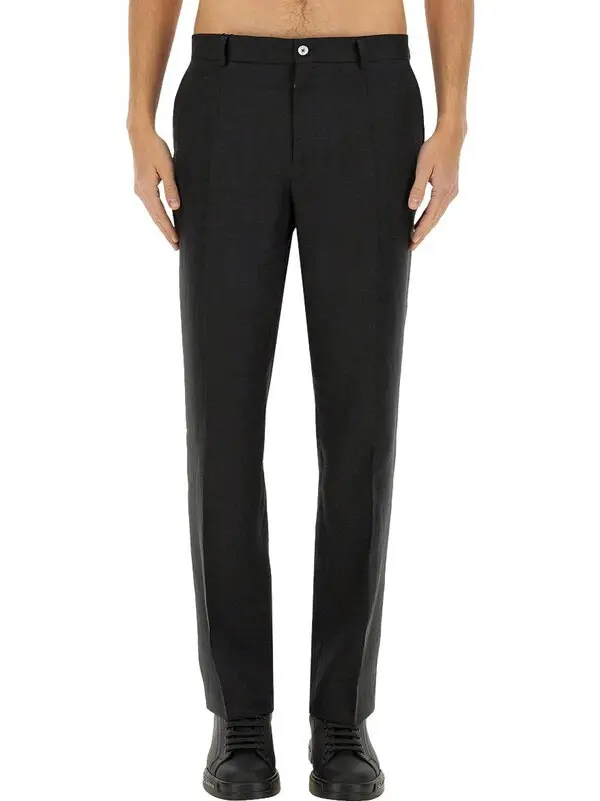Dolce & Gabbana Stretch Linen Tailored Pants - Black