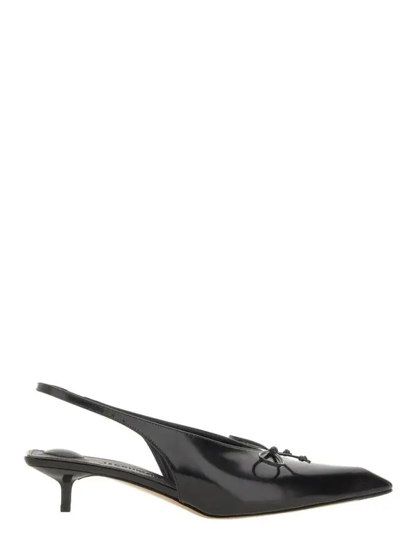 Jacquemus Leather Slingbacks - Black