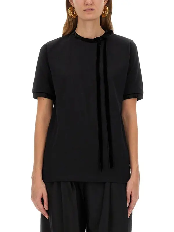 Nina Ricci T-shirt With Ribbon - Black