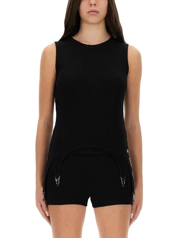 JEAN PAUL GAULTIER Top With Garter Detail - Black