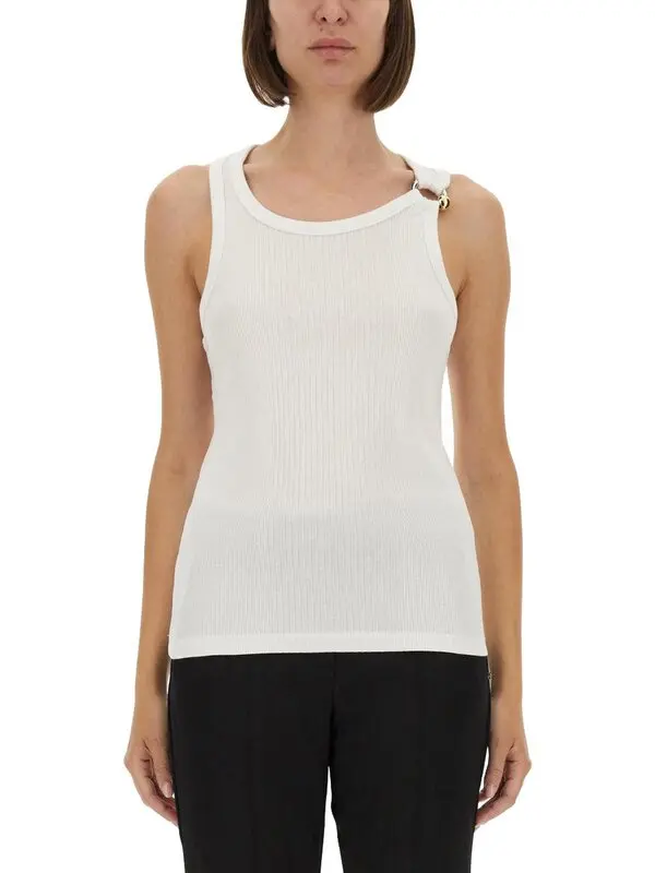 Jean Paul Gaultier Tank Top With Piercing - White