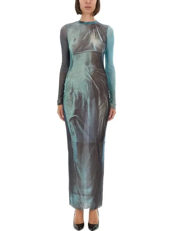 Jean Paul Gaultier Mesh Long Dress - Azure