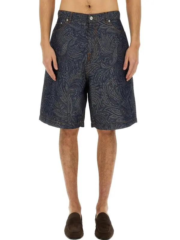 Etro Jacquard Bermuda Shorts - Denim