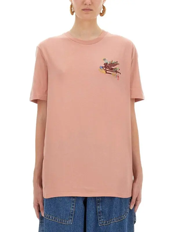 Etro T-shirt With Pegasus - Pink
