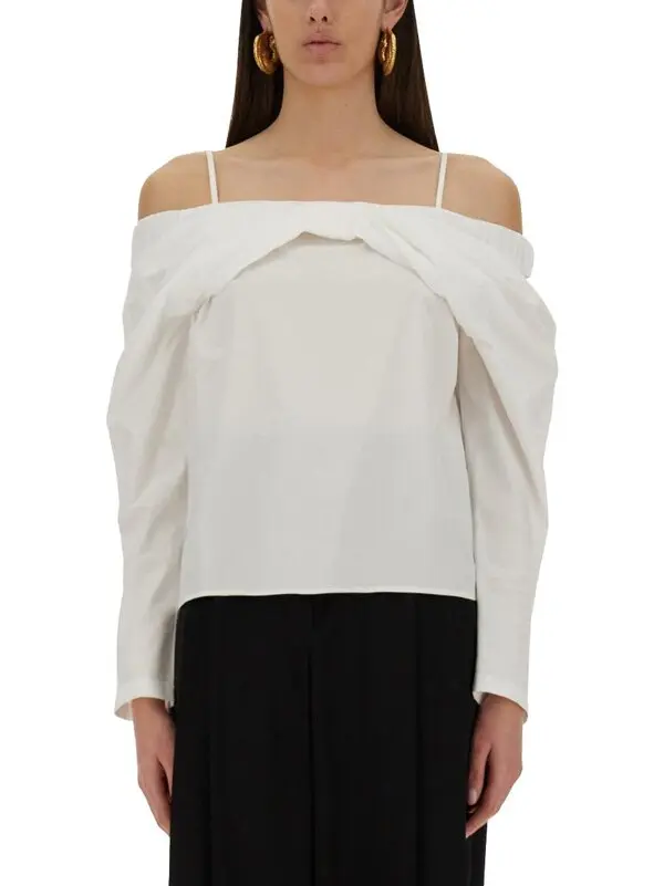 Nina Ricci Off-shoulder Fitted Shirt - White