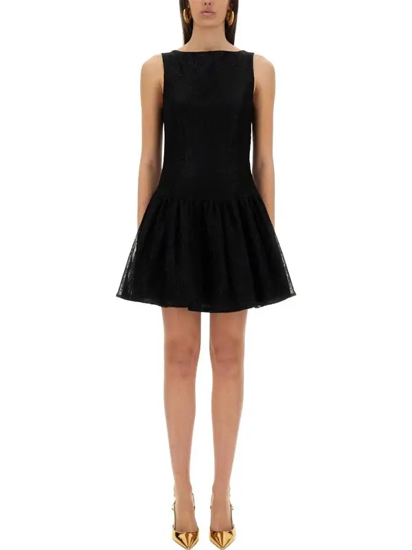 Nina Ricci Mini Dress With Peplum Skirt - Black